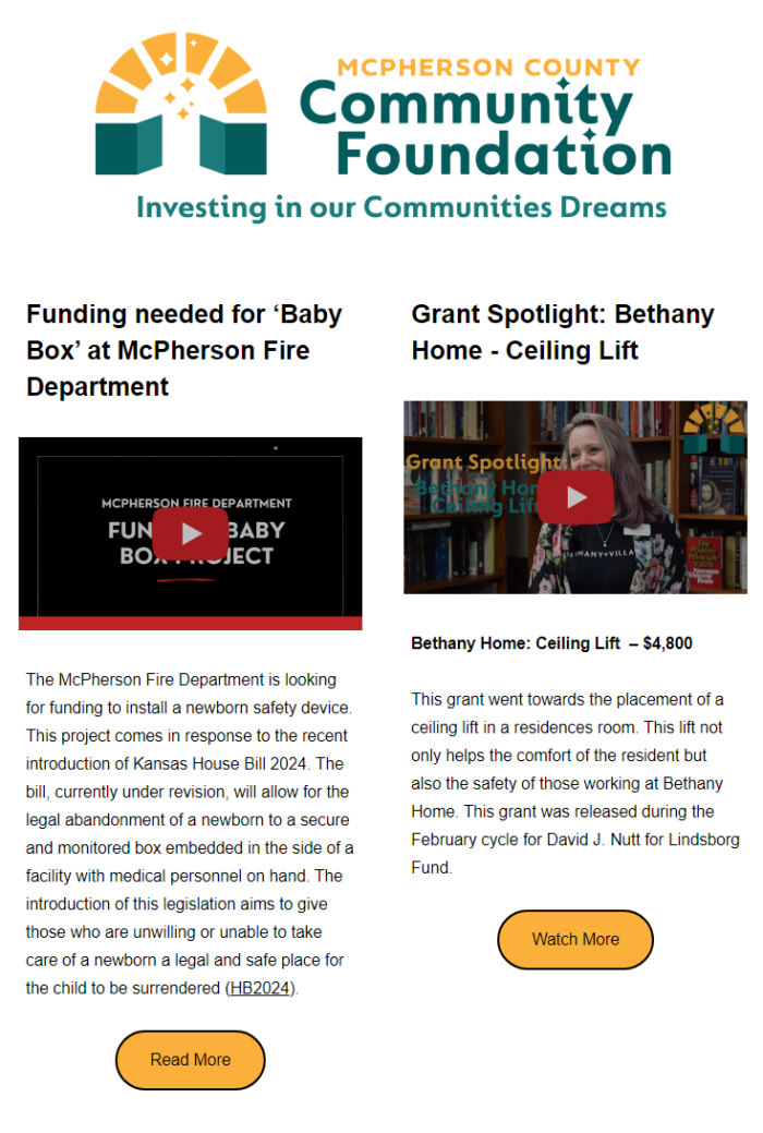 McPherson County Community Foundation | MCCF Newsletter